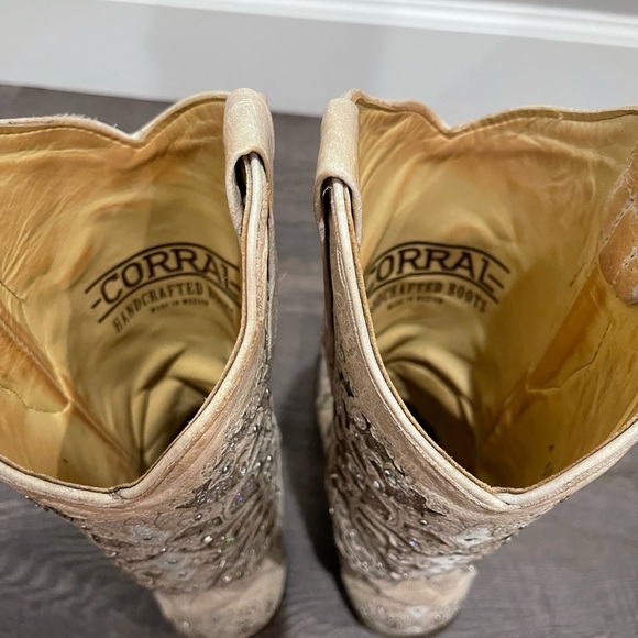 Corral | Shoes | Corral White Glitter Inlay Western Boots Woman Size 8 ...